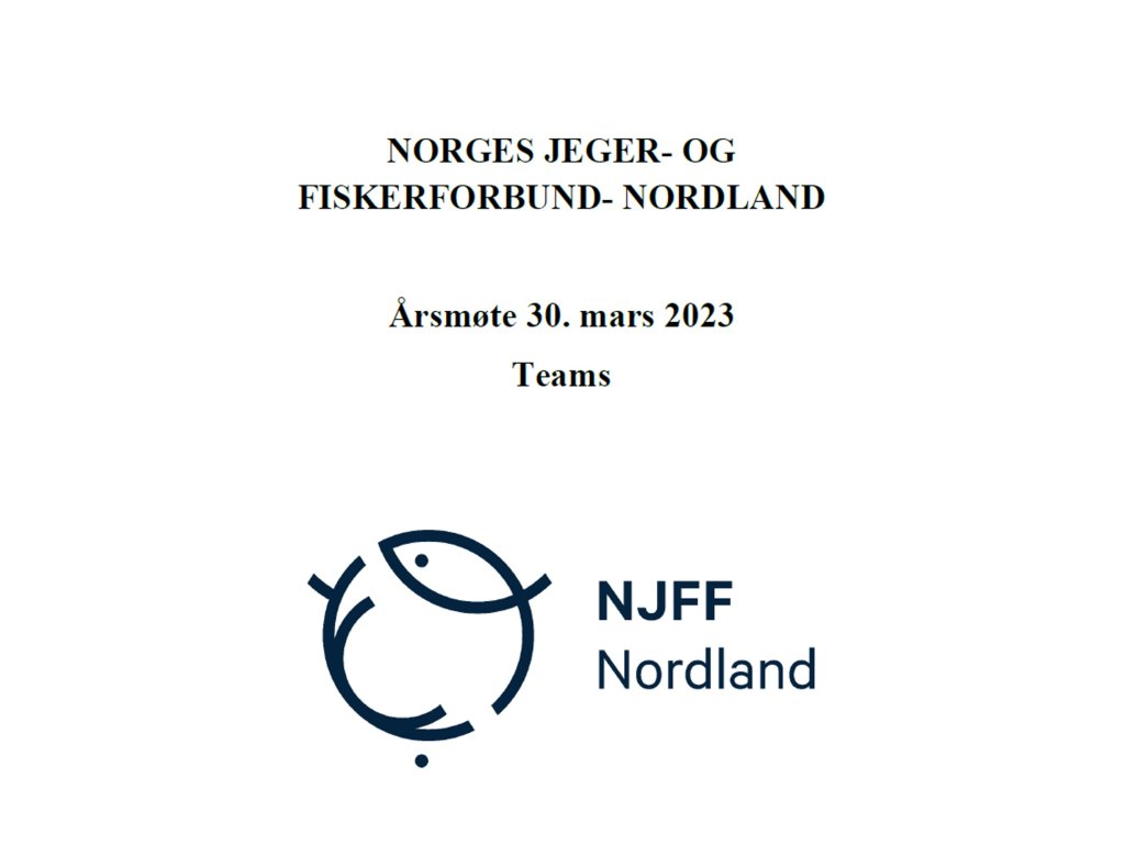 Årsmøtepapirer NJFF-Nordland 2023 - NJFF Nordland